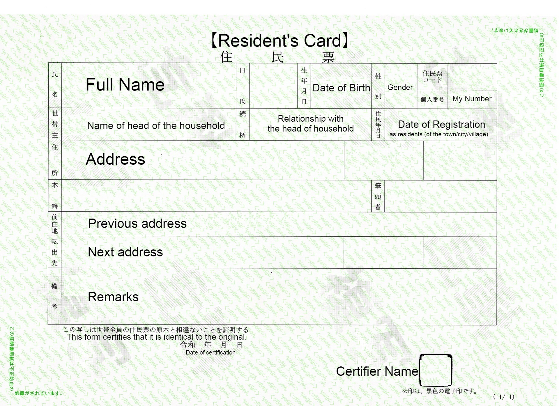 Resident's Card｜Item｜Sumimasen